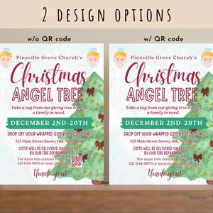 Christmas Angel Tree Flyer and Angel Tree Giving Tags Bundle, Giving ...