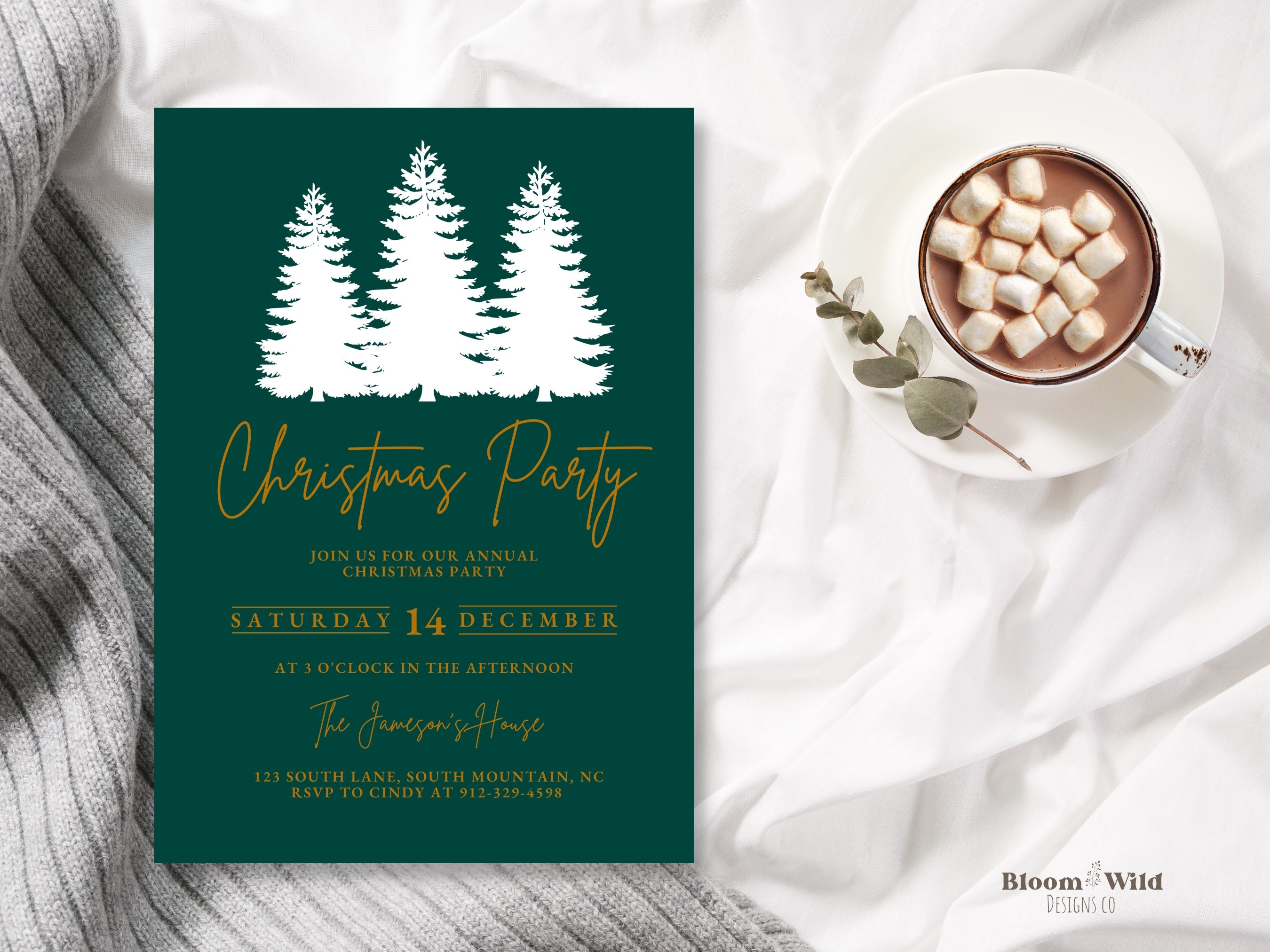 Minimalist Christmas Party Invitation Business Christmas - Etsy