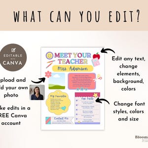 Get to Know the Teacher Printable, Editable Teacher Favorite Things ...