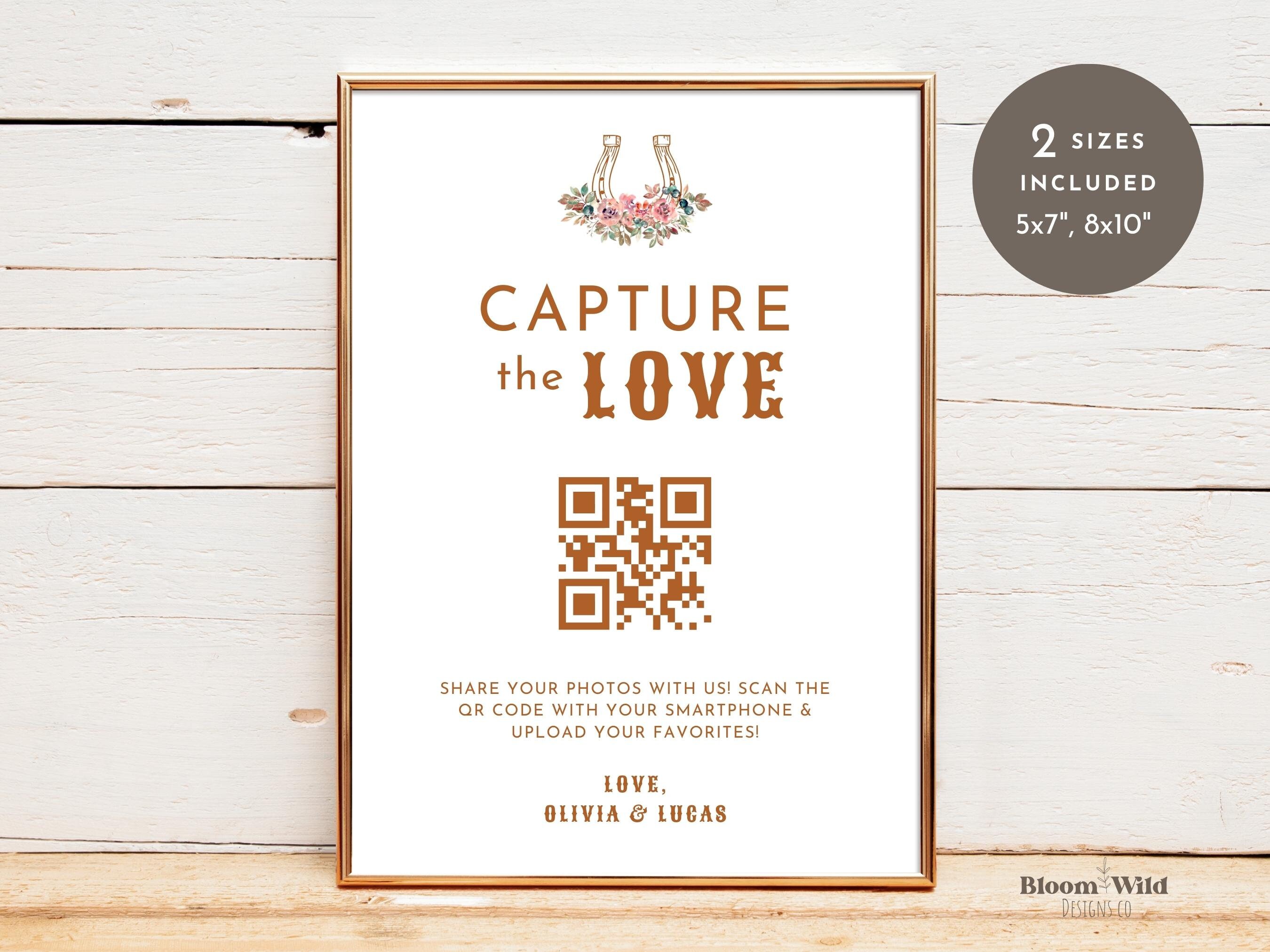 Cowboy Wedding QR Code for Photo Sharing Template Western - Etsy