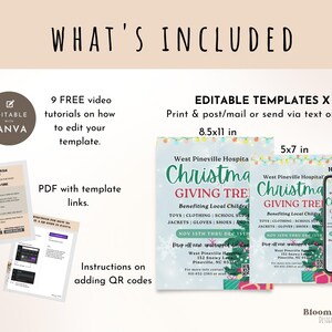 Christmas Giving Tree Flyer Template, Editable Winter Event W/ QR Code ...