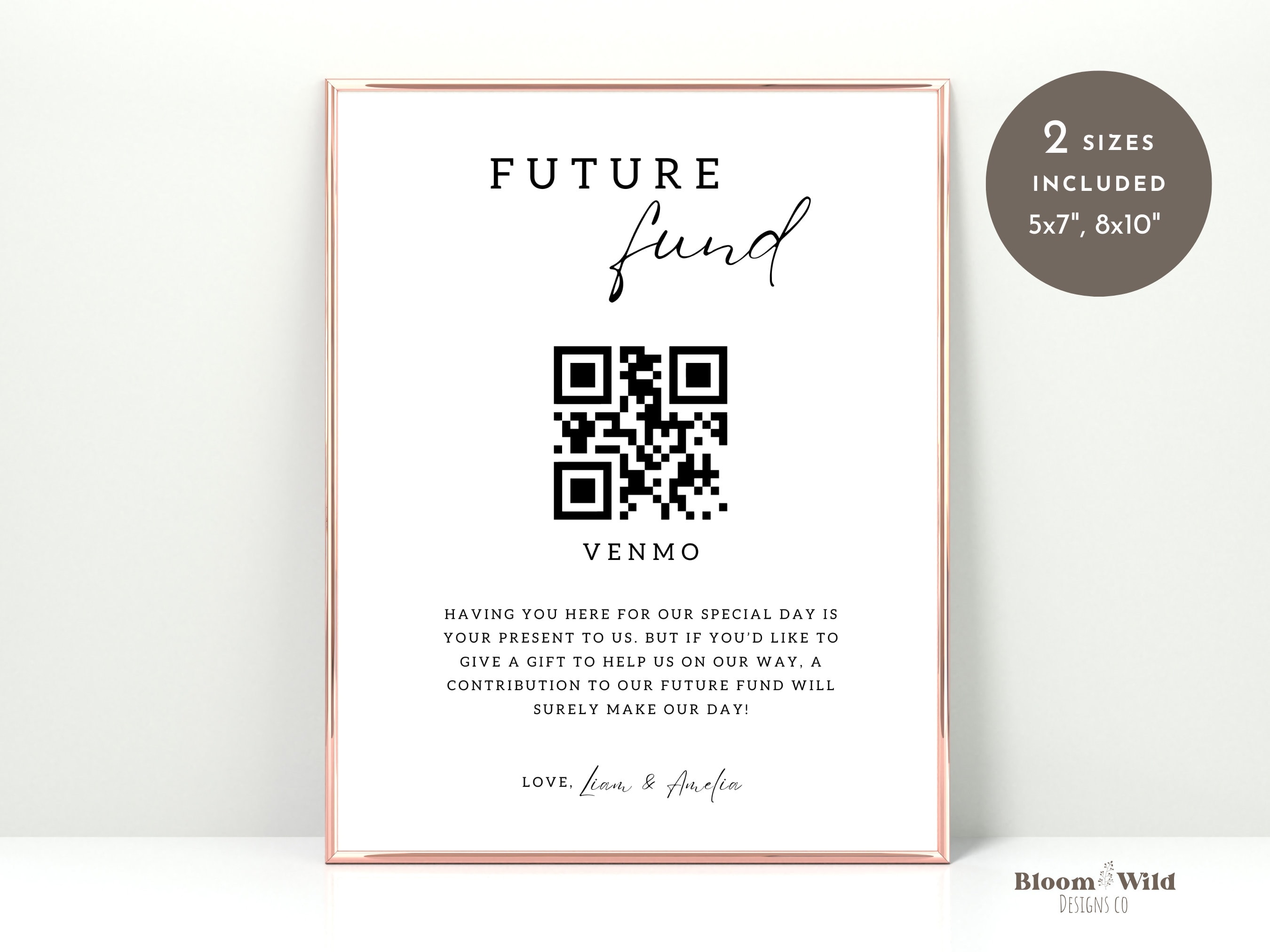 Future Fund QR Code Sign, Wedding Wishing Well QR Canva, Shower ...