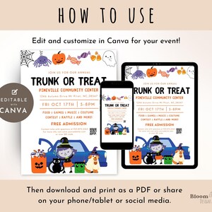 Trunk or Treat Template, Trunk or Treat Flyer Digital Download Editable ...