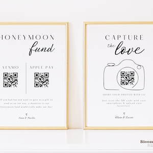 Wedding Table Numbers With Qr Code, Photo Qr Code Share the Love, Qr ...