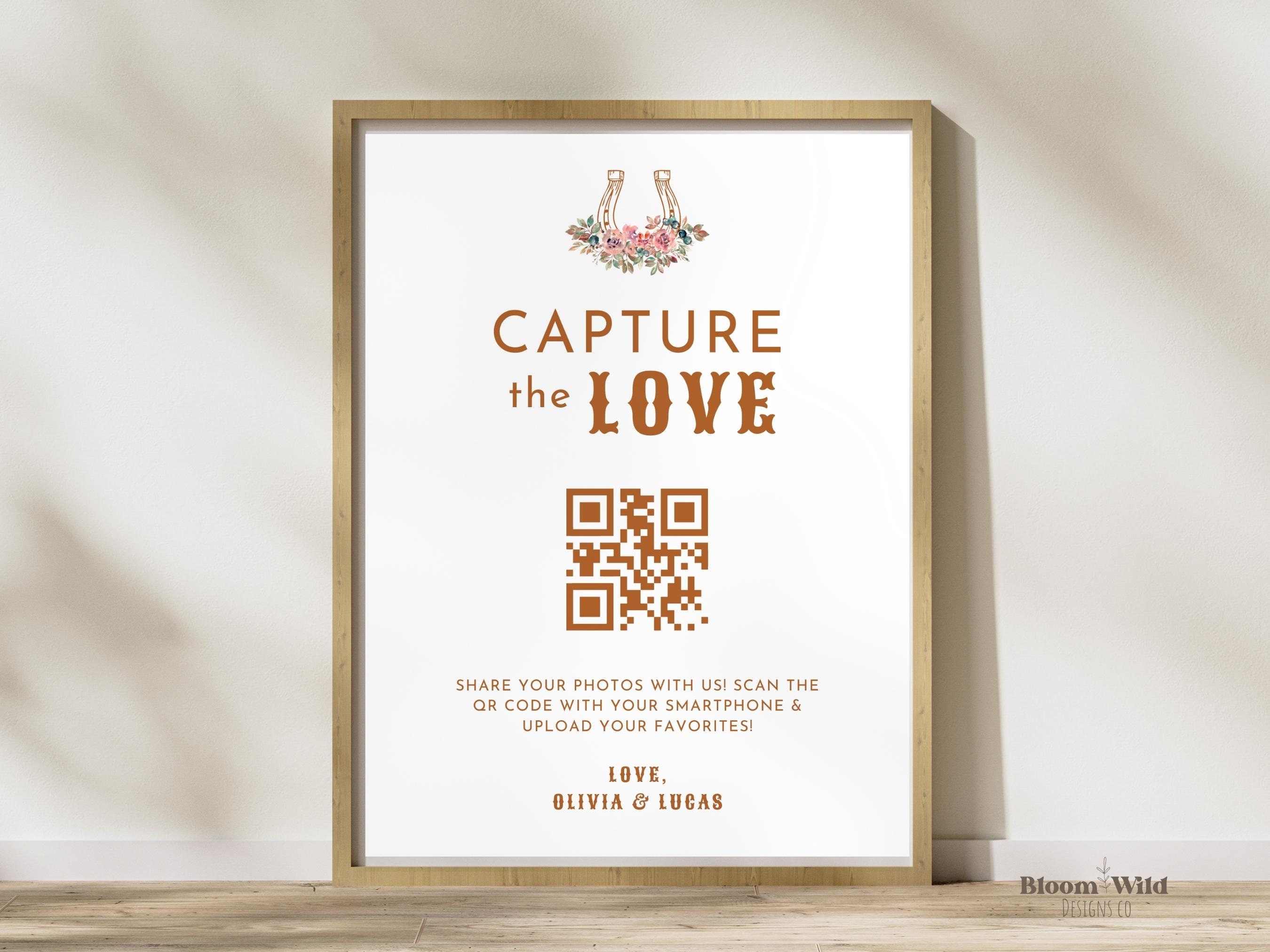 Cowboy Wedding QR Code for Photo Sharing Template Western - Etsy