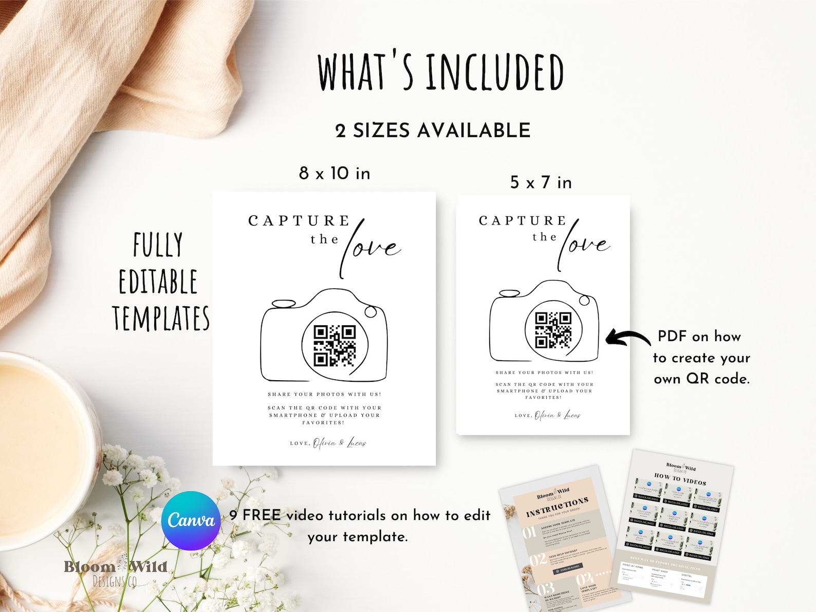 QR Code for Photo Sharing Wedding Capture the Love Qr Code - Etsy