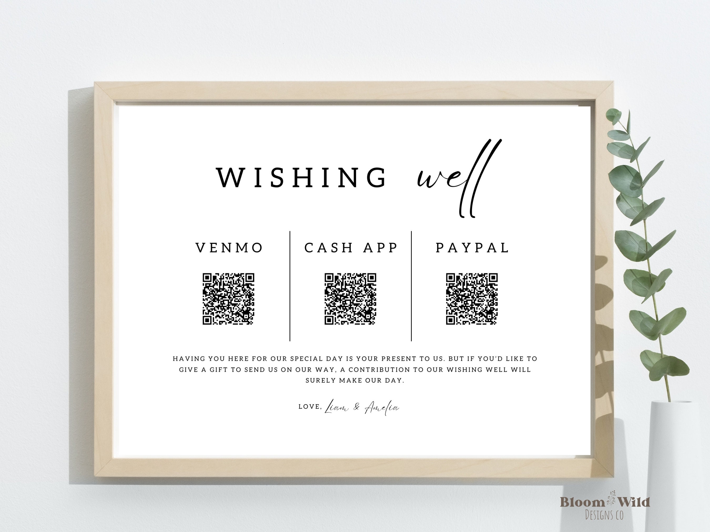 Wedding Wishing Well Qr Code Canva, Honeymoon Fund 3 QR Codes Download ...