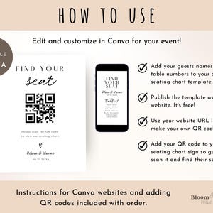 Wedding Seating Chart With Qr Code, Qr Code for Wedding Seating Chart ...