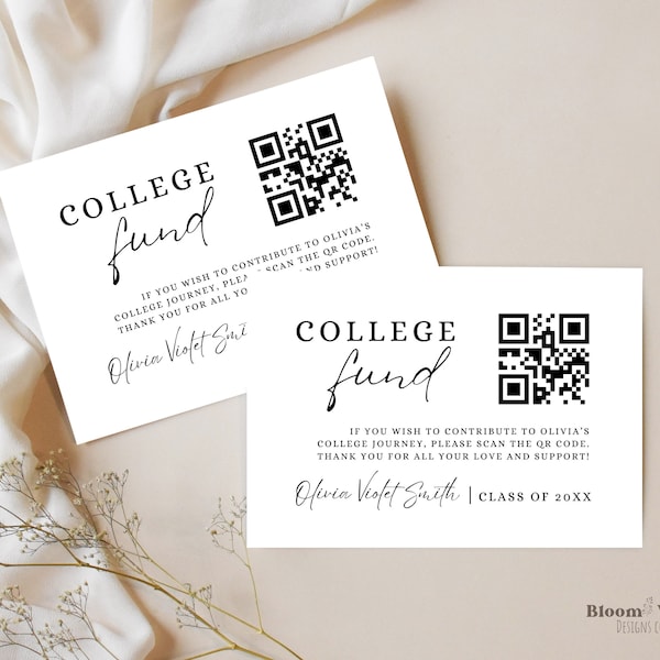 Graduation Invitation With Qr Code - Etsy