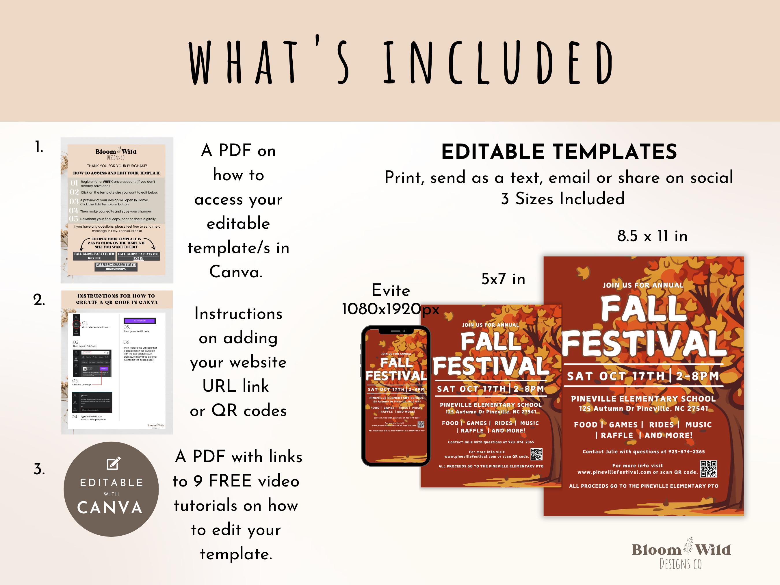 Fall Festival Flyer Canva, Fall Festival Fundraiser, Fall Festival ...
