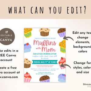 Muffins With Mom Flyer, Muffins With Mom Invitation, Breakfast With Mom ...