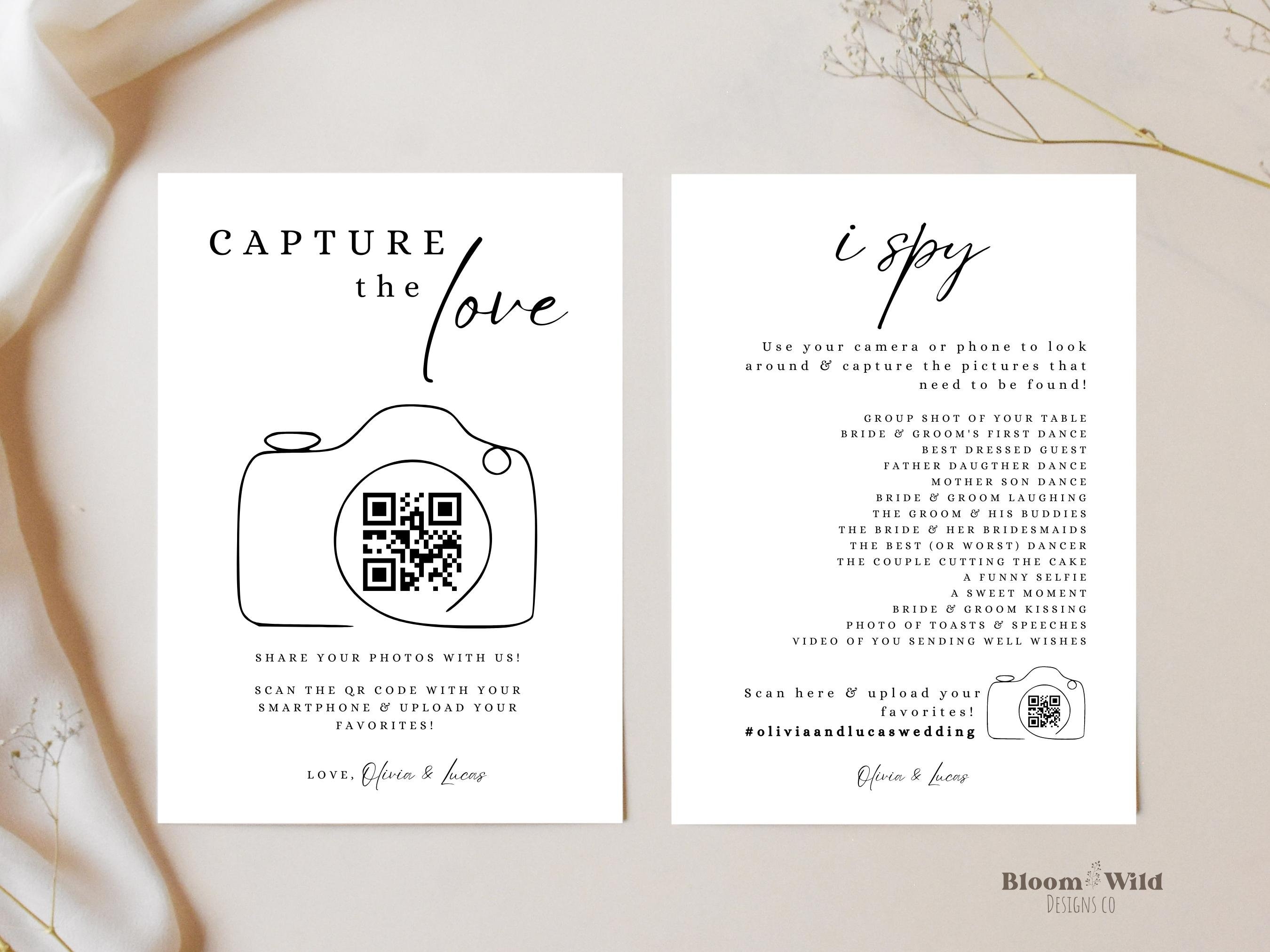 I Spy Wedding Photo Game Template Capture the Love Qr Code - Etsy