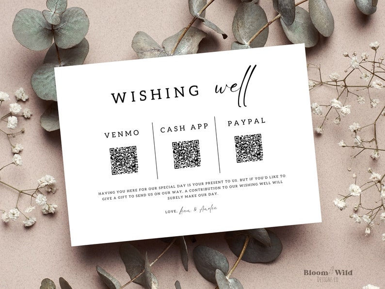 Wedding Wishing Well Qr Code Canva, Honeymoon Fund 3 QR Codes Download ...