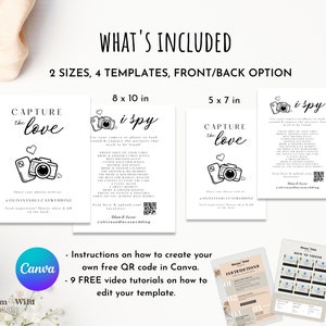 I Spy Wedding Qr Code, Capture the Love Wedding Printable Sign, QR Code ...