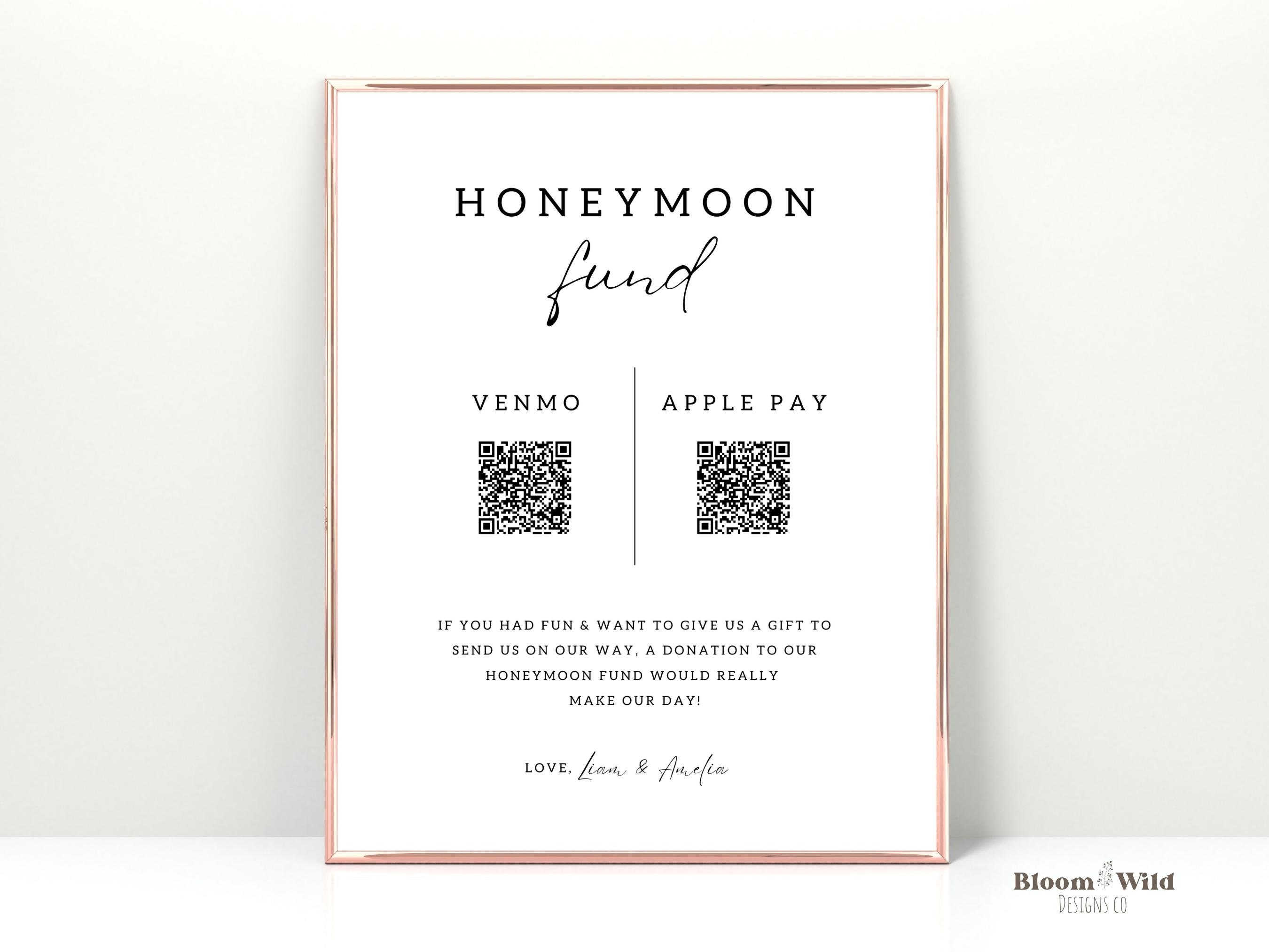 Wedding QR Code Sign Printable Boho Honeymoon Fund QR Code - Etsy UK