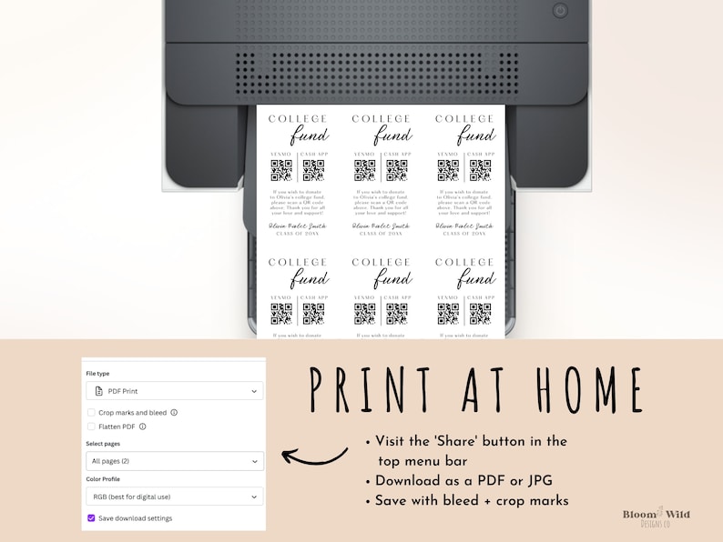 Graduation 2 QR Codes Insert, Qr Code Cards for Graduation, College ...