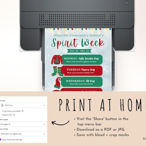 Christmas Spirit Week Flyer, School Christmas Spirit Week Canva ...