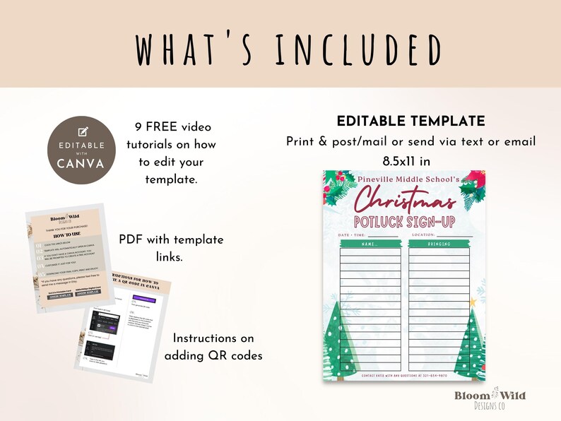 Editable Christmas Potluck Sign up Sheet, Potluck for Christmas Party ...