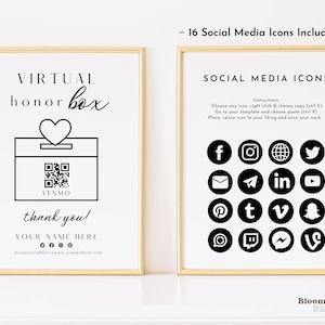 Virtual Honor Box, Charity Donation Venmo QR Code Sign, Printable ...