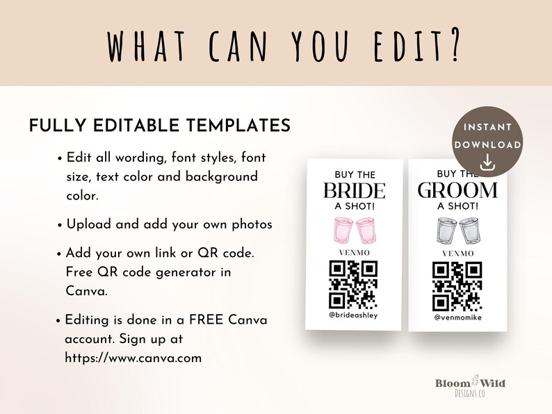 Buy the Bride A Drink Venmo Template, Buy the Groom a Shot Venmo ...