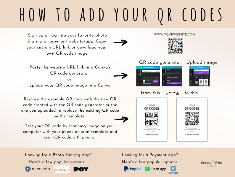 Wedding Qr Code Wishing Well, Modern Wedding Cash Registry Sign ...