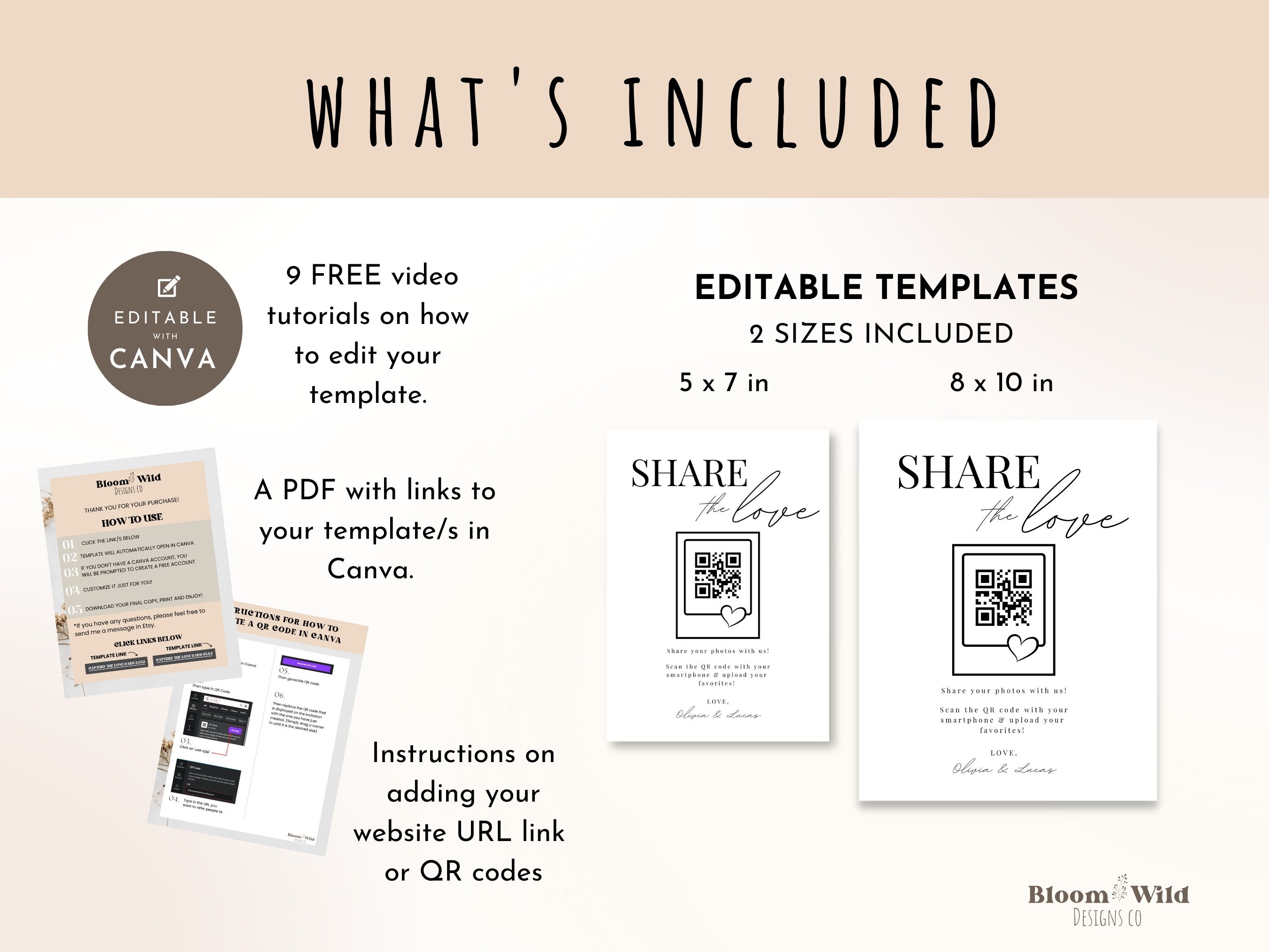 Share the Love Qr Code Wedding, Qr Code Wedding Photo Album Sign, QR ...