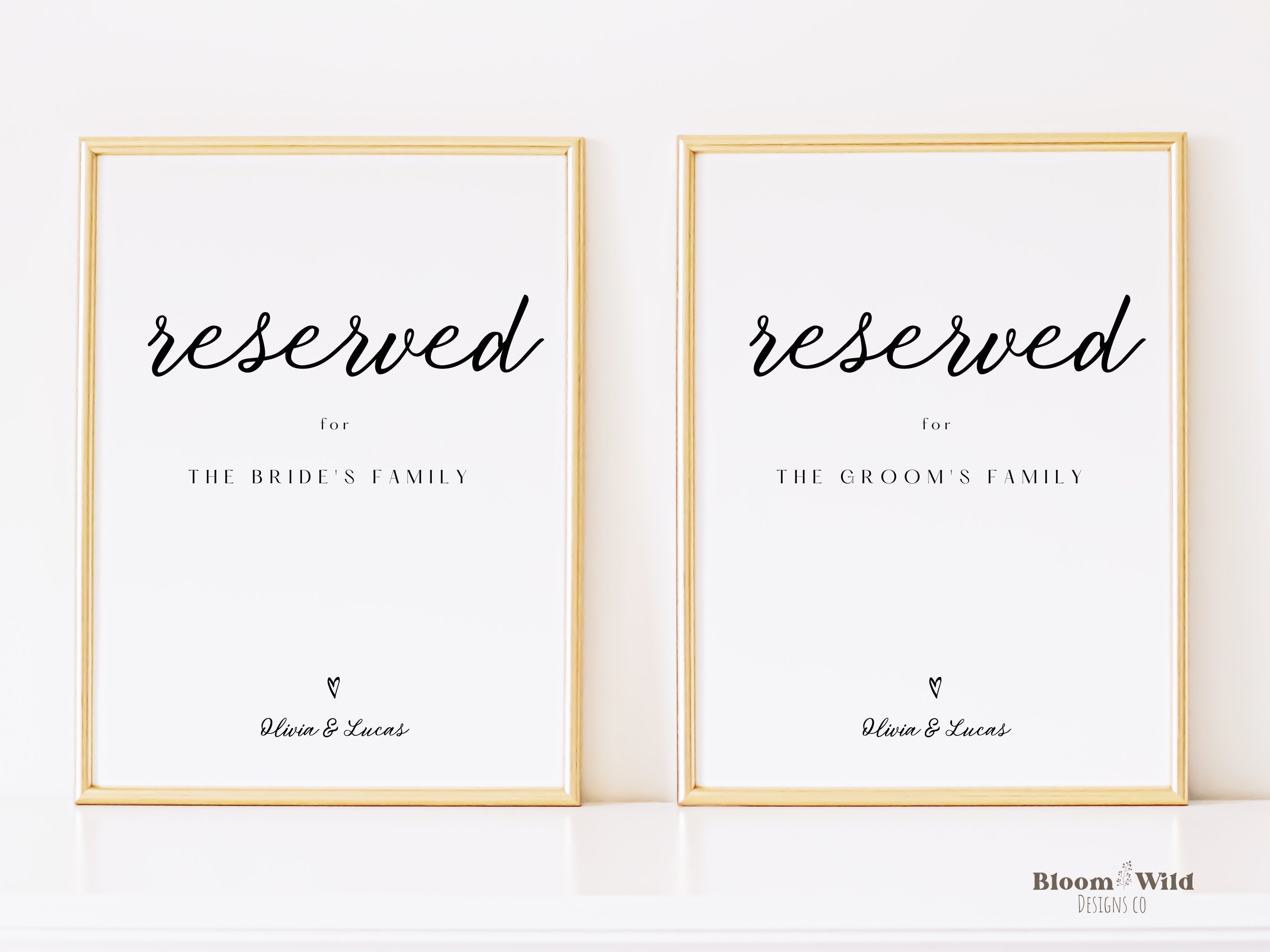 Wedding Reserved Seat Sign Template Reserved Seating Signs - Etsy