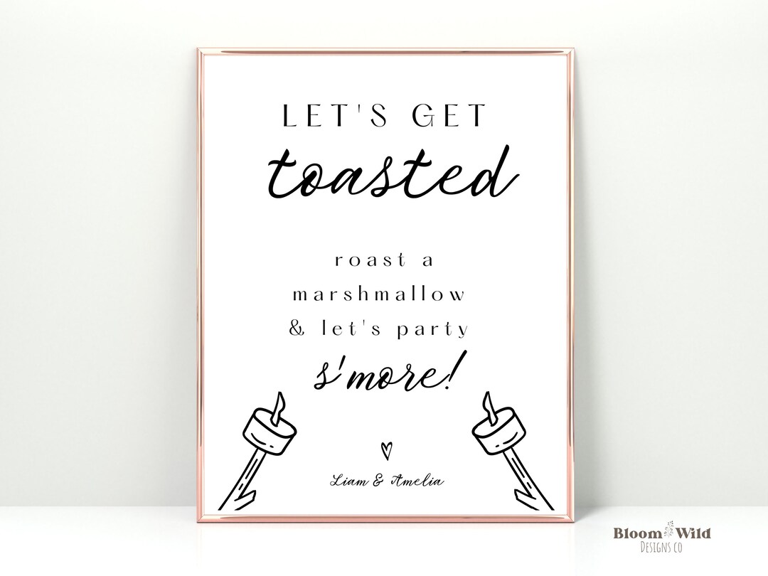 Let's Get Toasted Canva Template, Roast a Marshmallow and Party S'more ...