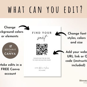Digital Seating Chart With Qr Code Template, Qr Code for Wedding ...
