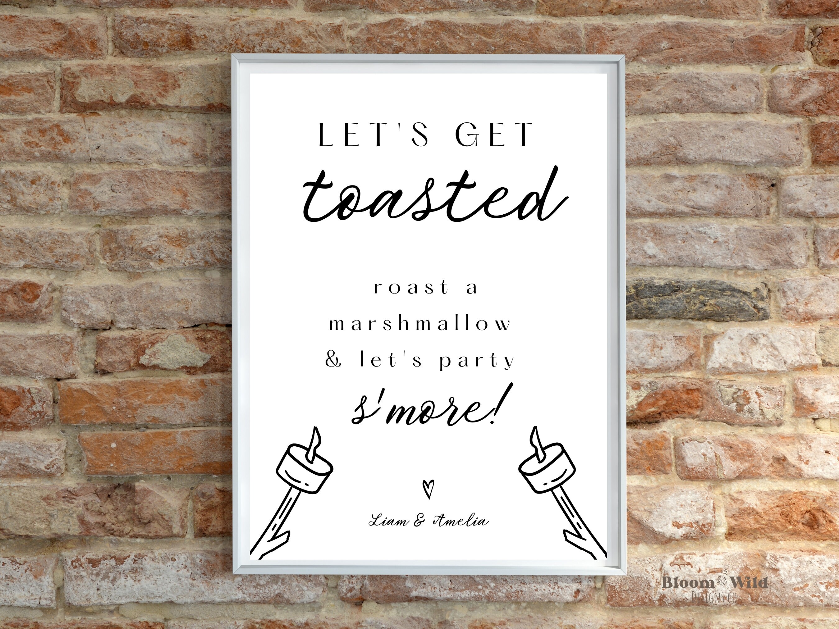 Let's Get Toasted Canva Template, Roast a Marshmallow and Party S'more ...