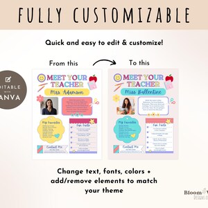 Get to Know the Teacher Printable, Editable Teacher Favorite Things ...