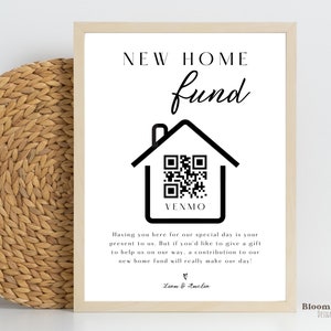 New Home Fund QR Code Sign, Our First Home Fund Venmo, Saving for ...