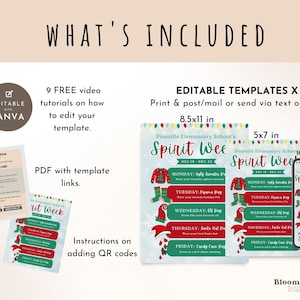 Christmas Spirit Week Flyer, School Christmas Spirit Week Canva ...