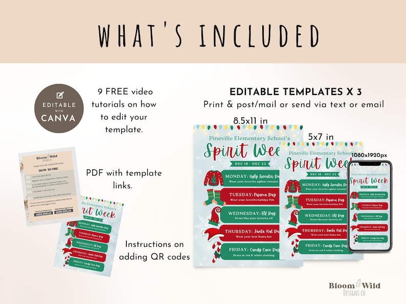 Christmas Spirit Week Flyer, School Christmas Spirit Week Canva ...