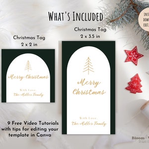 Boho Arch Holiday Gift Tag Canva Template Christmas Gift Tag - Etsy