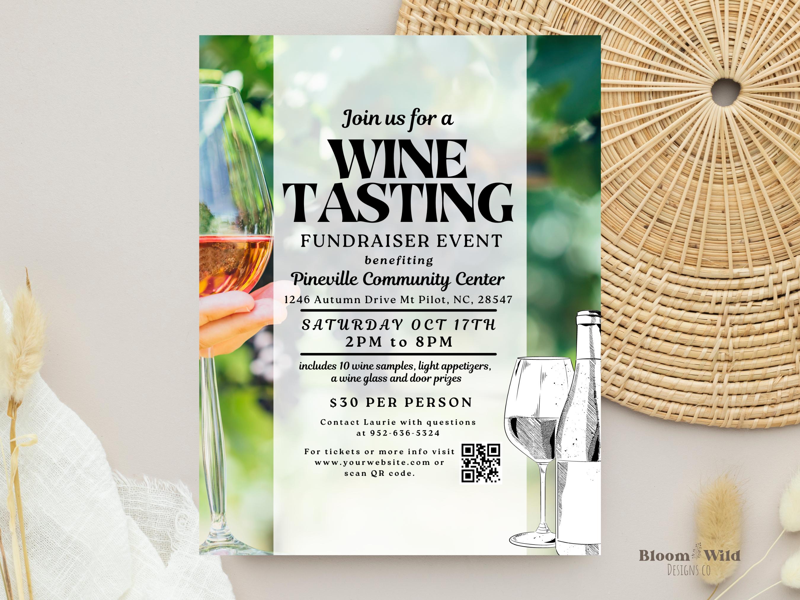 Wine Tasting Fundraiser Flyer