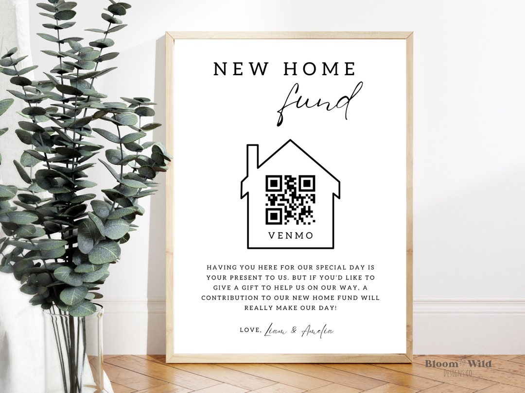 New Home Fund Venmo Sign, Our First Home Fund, Saving for Future Canva ...