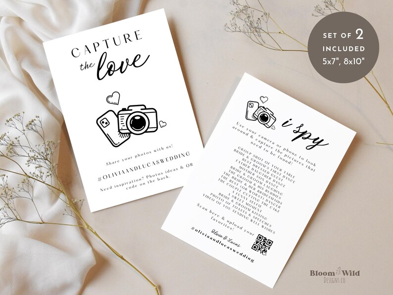 I Spy Wedding Qr Code, Capture the Love Wedding Printable Sign, QR Code ...