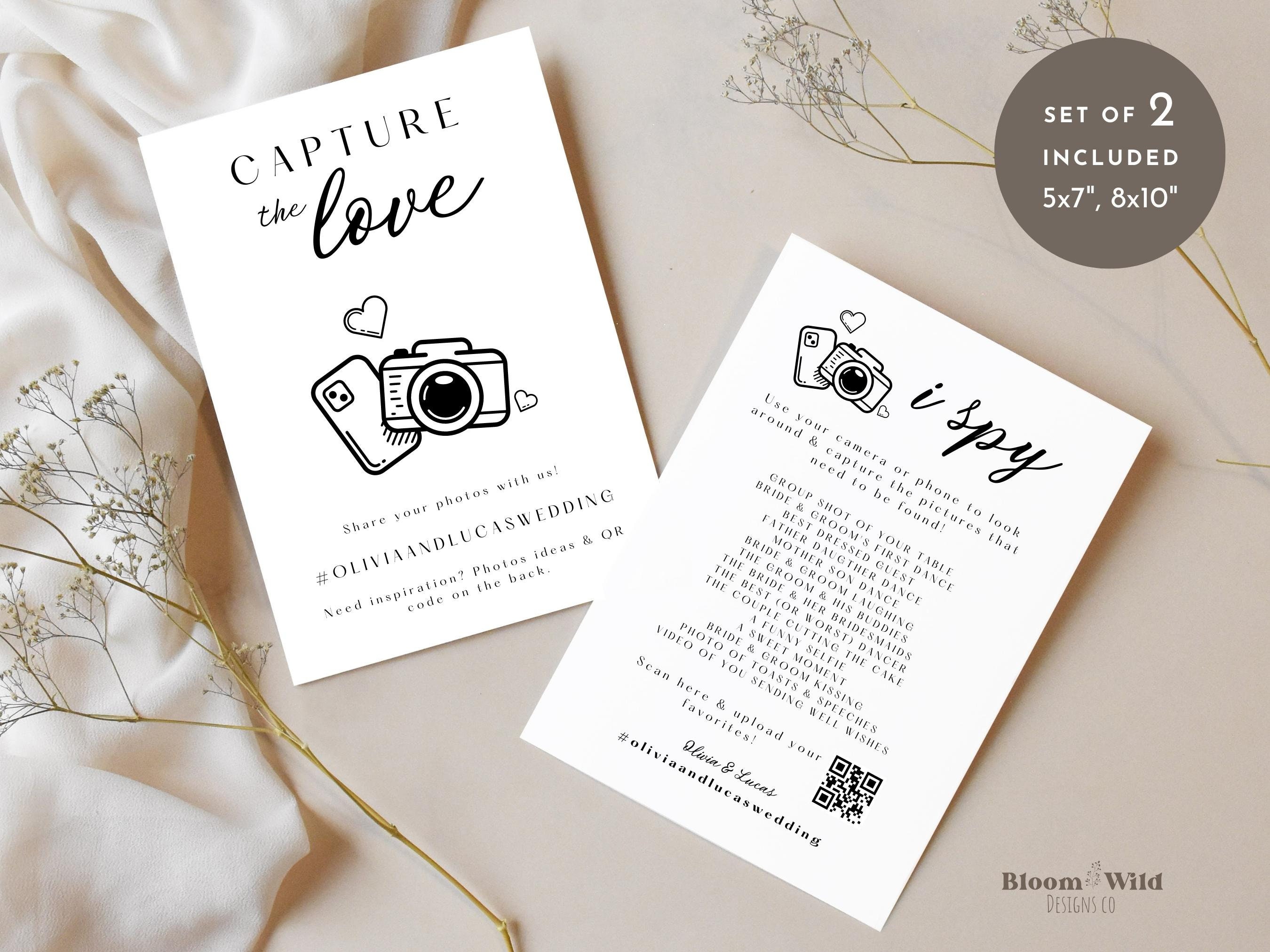 I Spy Wedding Qr Code, Capture the Love Wedding Printable Sign, QR Code ...