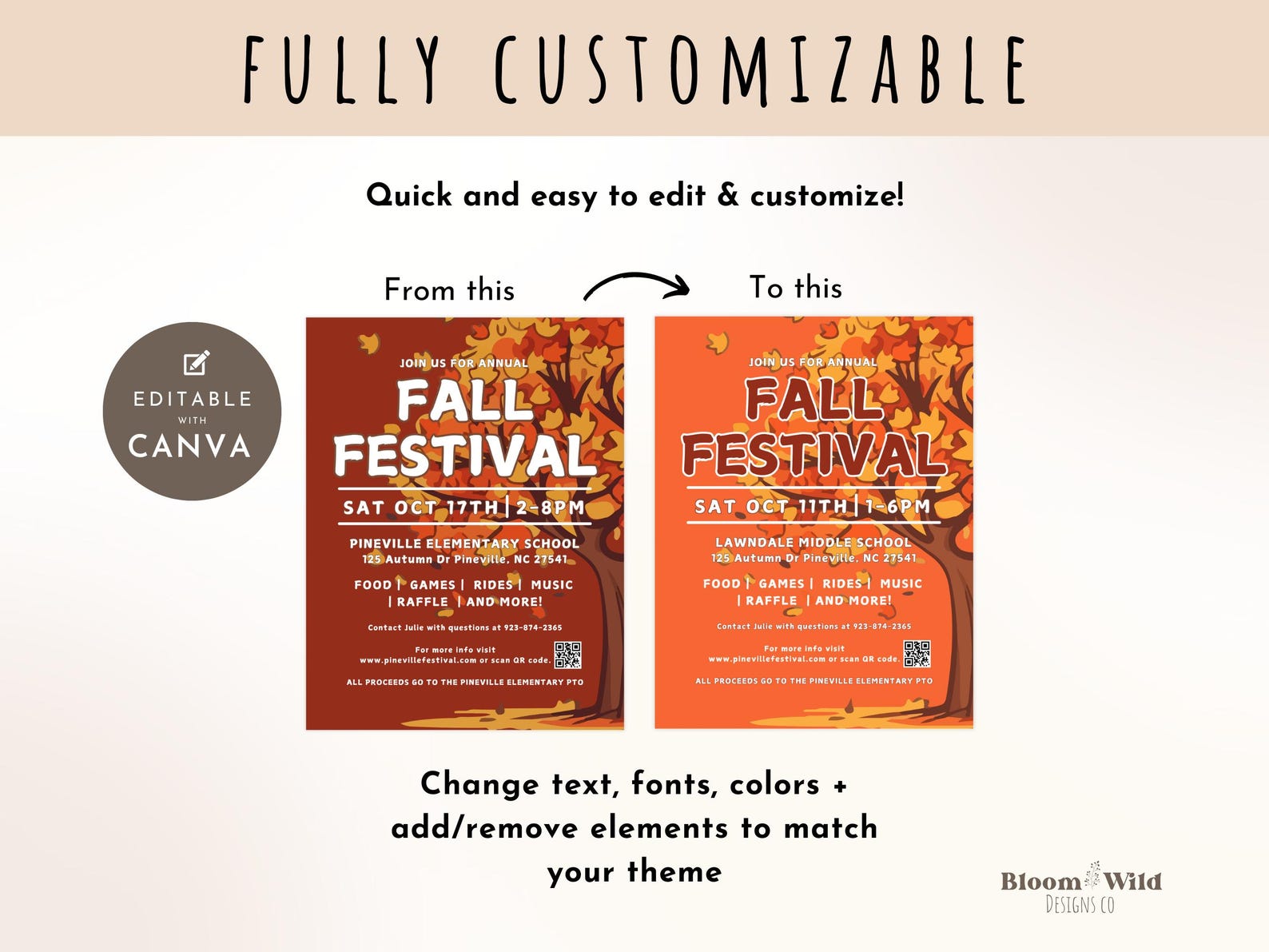 Fall Festival Flyer Canva, Fall Festival Fundraiser, Fall Festival ...