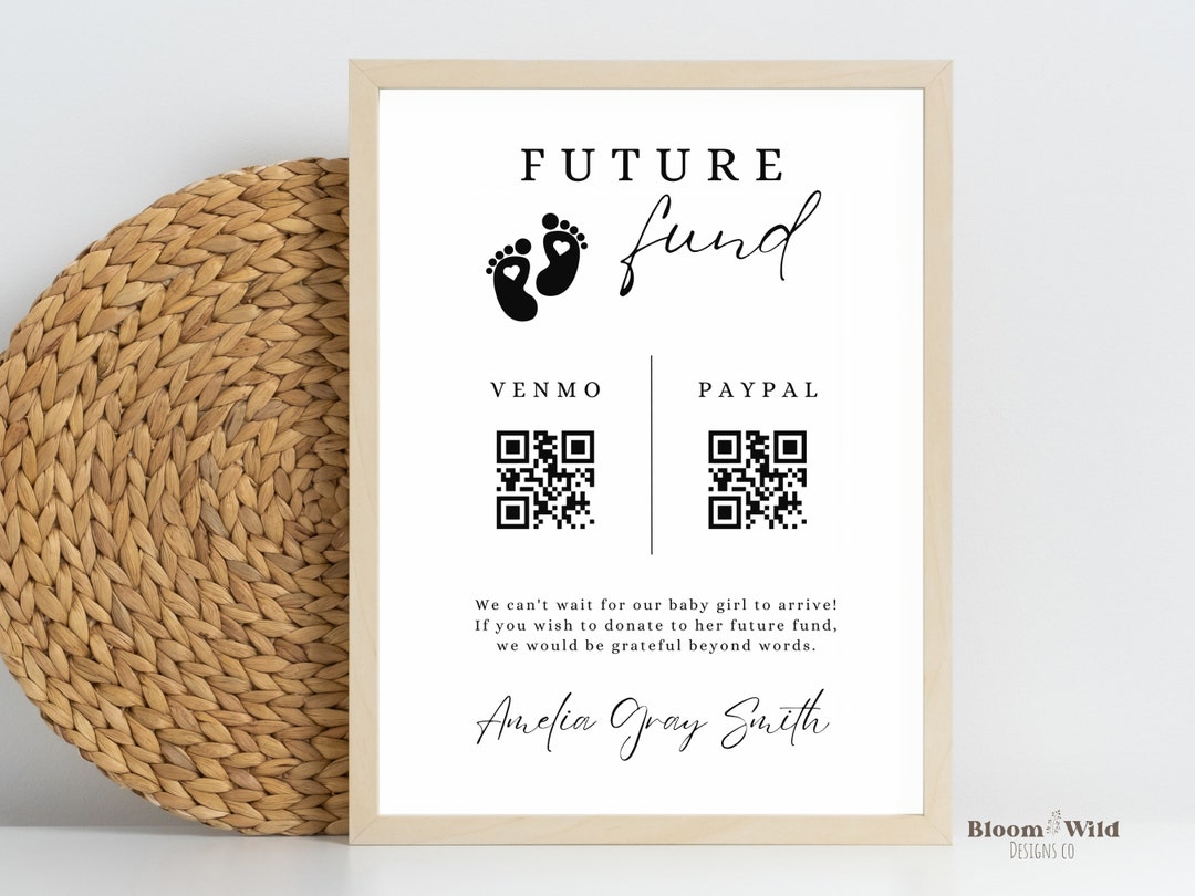 Baby Shower Qr Code Sign, Future Fund QR Code, Baby Fund Qr Code, Qr ...