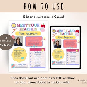 Get to Know the Teacher Printable, Editable Teacher Favorite Things ...