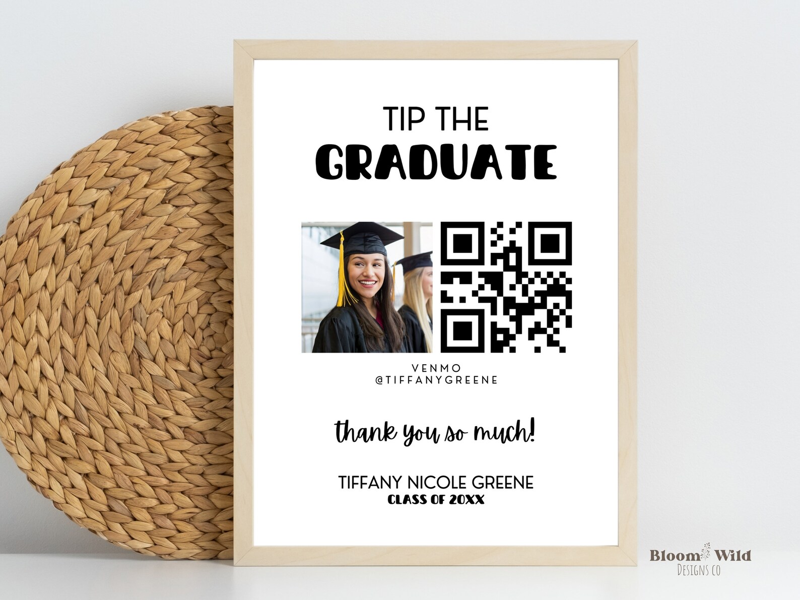 Qr Code for Grad Party, Venmo Qr Code Sign Graduation, College Fund QR ...