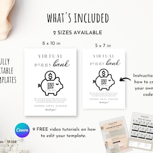Future Fund QR Code, Piggy Bank Venmo, Printable Modern Baby Shower ...