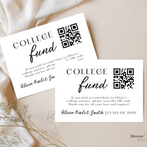 Graduation Party Invitation Insert Card With QR Code, Graduation QR ...