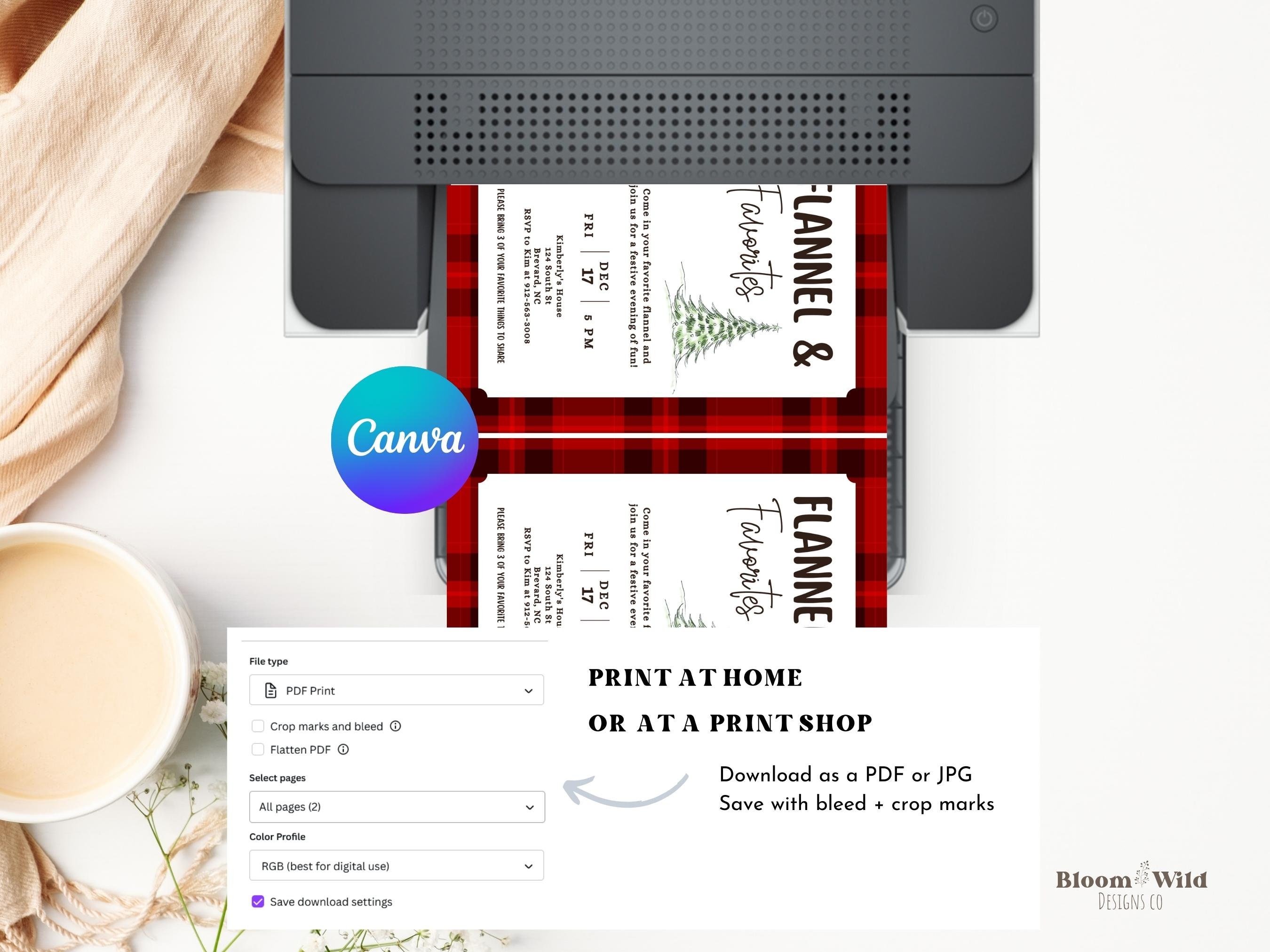 Flannel Christmas Tag for Presents Canva Template Christmas - Etsy