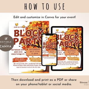 Block Party Invite Fall, Flyers for Block Party, Block Party Evite ...