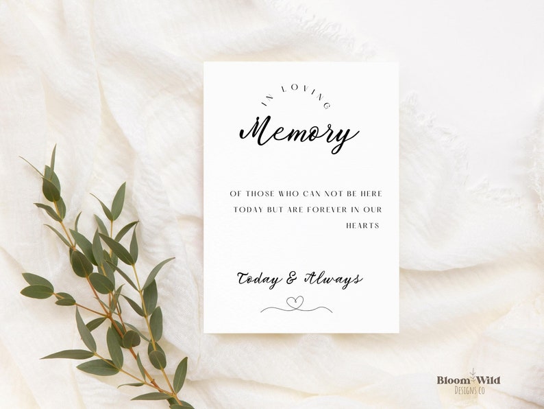 In Loving Memory Sign in Memory Sign Template in Memory of - Etsy