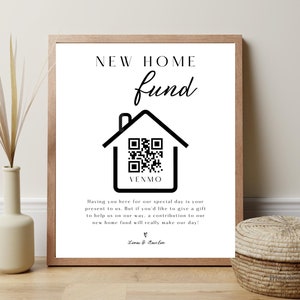 New Home Fund QR Code Sign, Our First Home Fund Venmo, Saving for ...