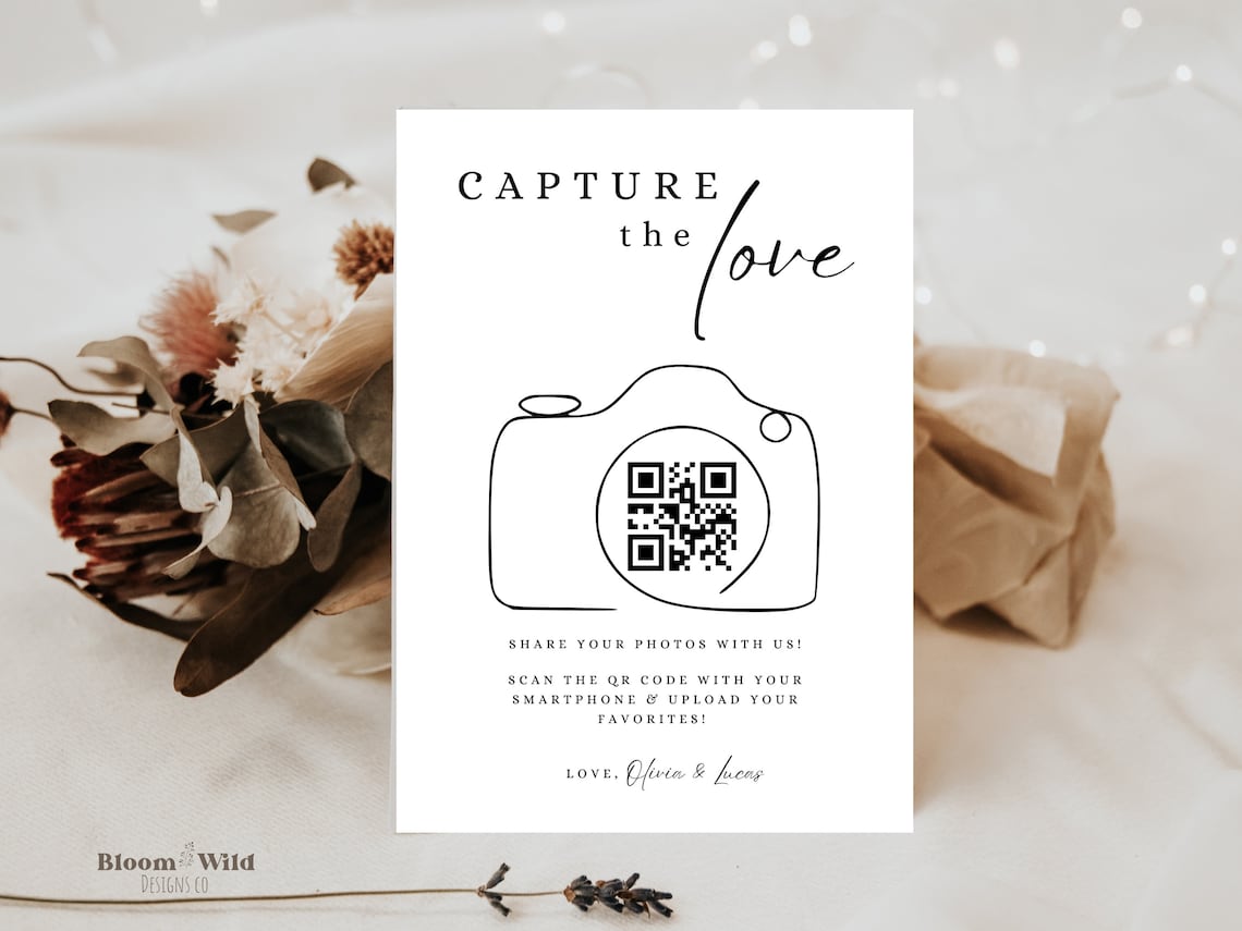 QR Code for Photo Sharing Wedding Capture the Love Qr Code - Etsy